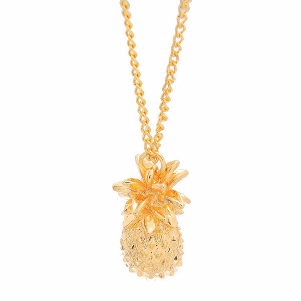 Delicate Golden 3D Whole Pineapple Pendant Necklace – Dolly Loves PolkaDot