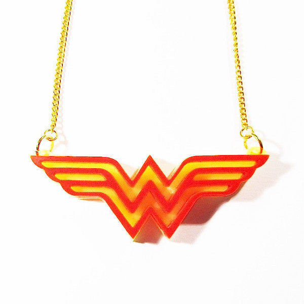 Wonder Woman Insignia Acrylic Necklace – Dolly Loves PolkaDot